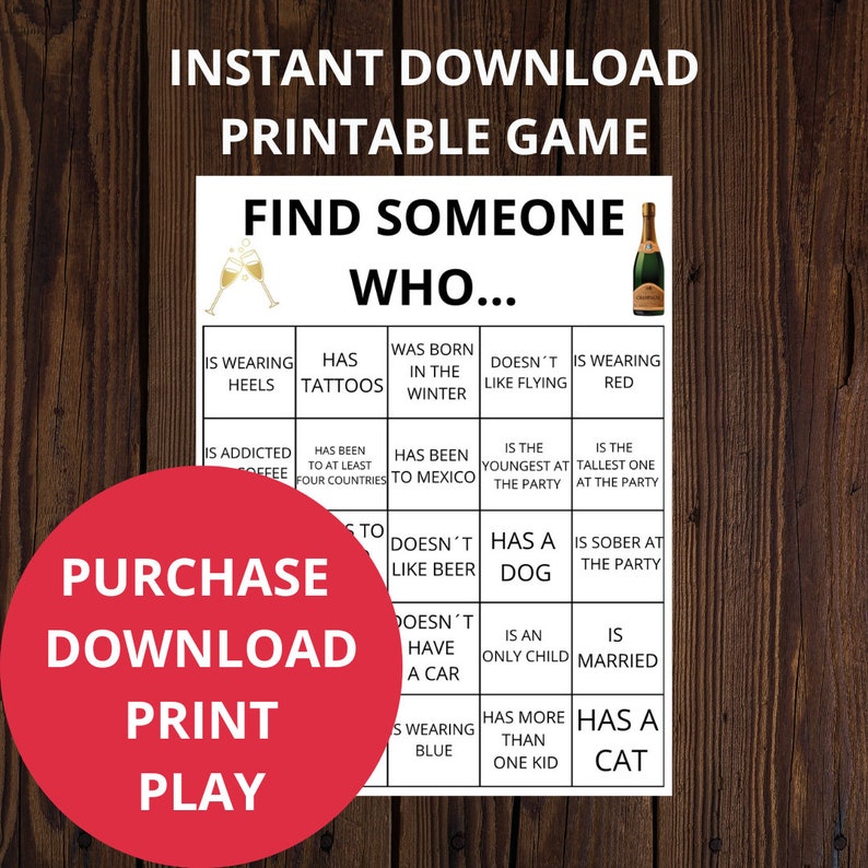 Find Someone Who Party Game Printable, Mingle Bingo, Get to Know Each ...