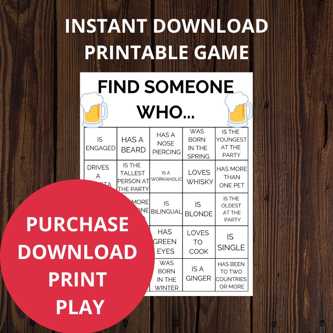 Find Someone Who Party Game Printable, Mingle Bingo, Get to Know Each ...