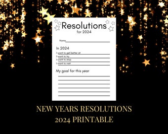 2024 New Year's Resolutions Tracker - Etsy