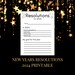 2024 Resolutions Printable New Year Resolution Card Minimalist New Year ...