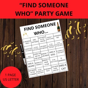 Find Someone Who Party Game Printable, Mingle Bingo, Get to Know Each ...