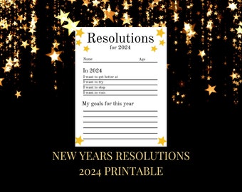 2024 Resolutions Printable New Year Resolution Card Minimalist New Year ...