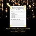 2024 Resolutions Printable New Year Resolution Card Minimalist New Year ...