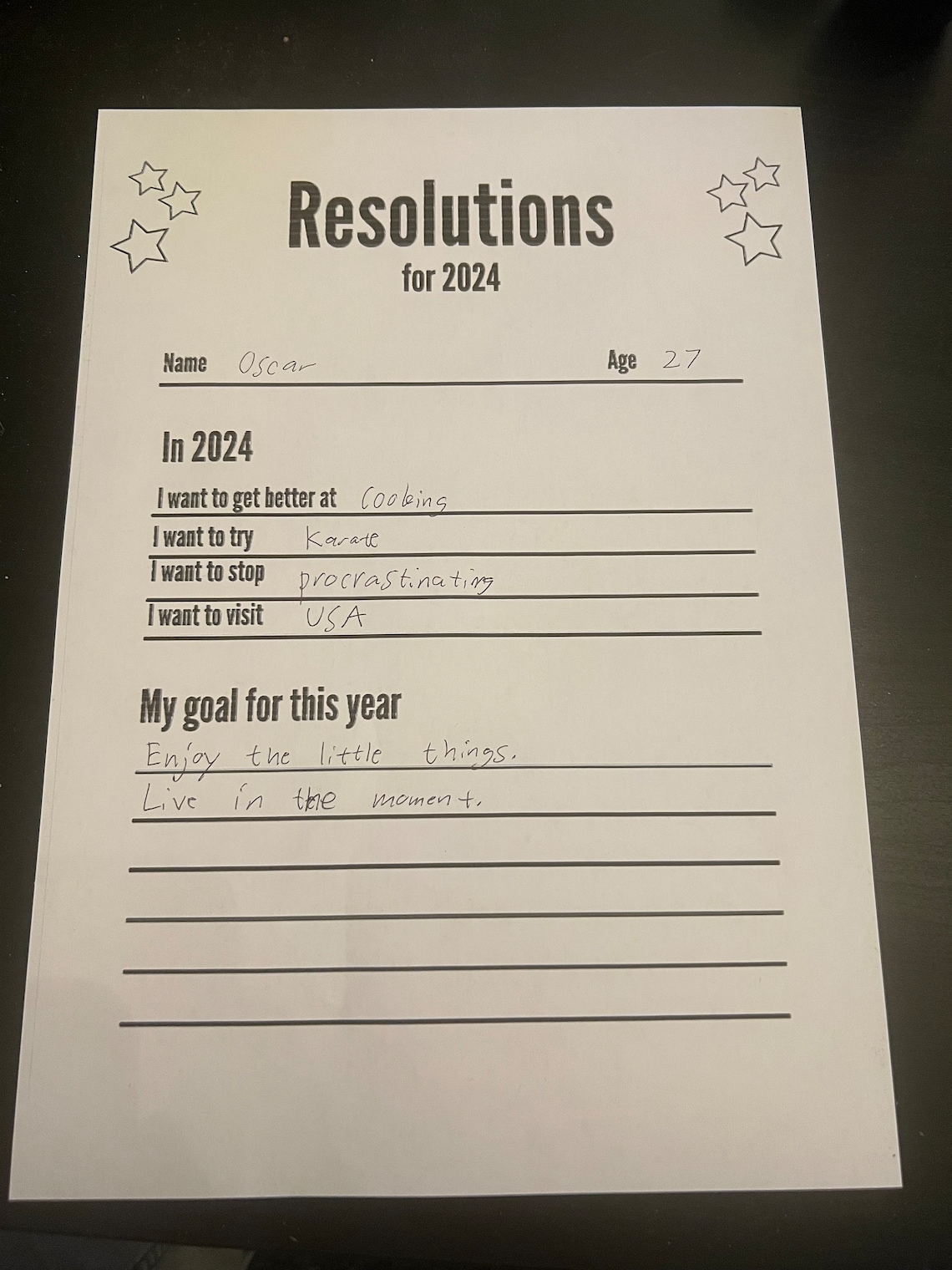 2024 Resolutions Printable New Year Resolution Card Minimalist New Year ...