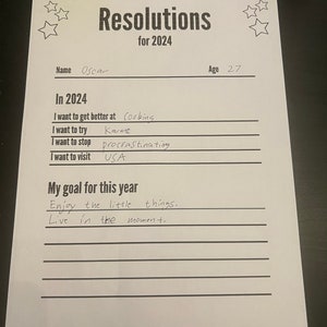 2024 Resolutions Printable New Year Resolution Card Minimalist New Year ...