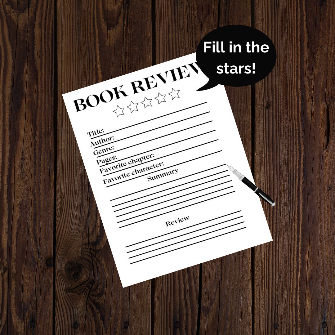 Book Review Template, Simple Book Review Printable, Letter Template ...