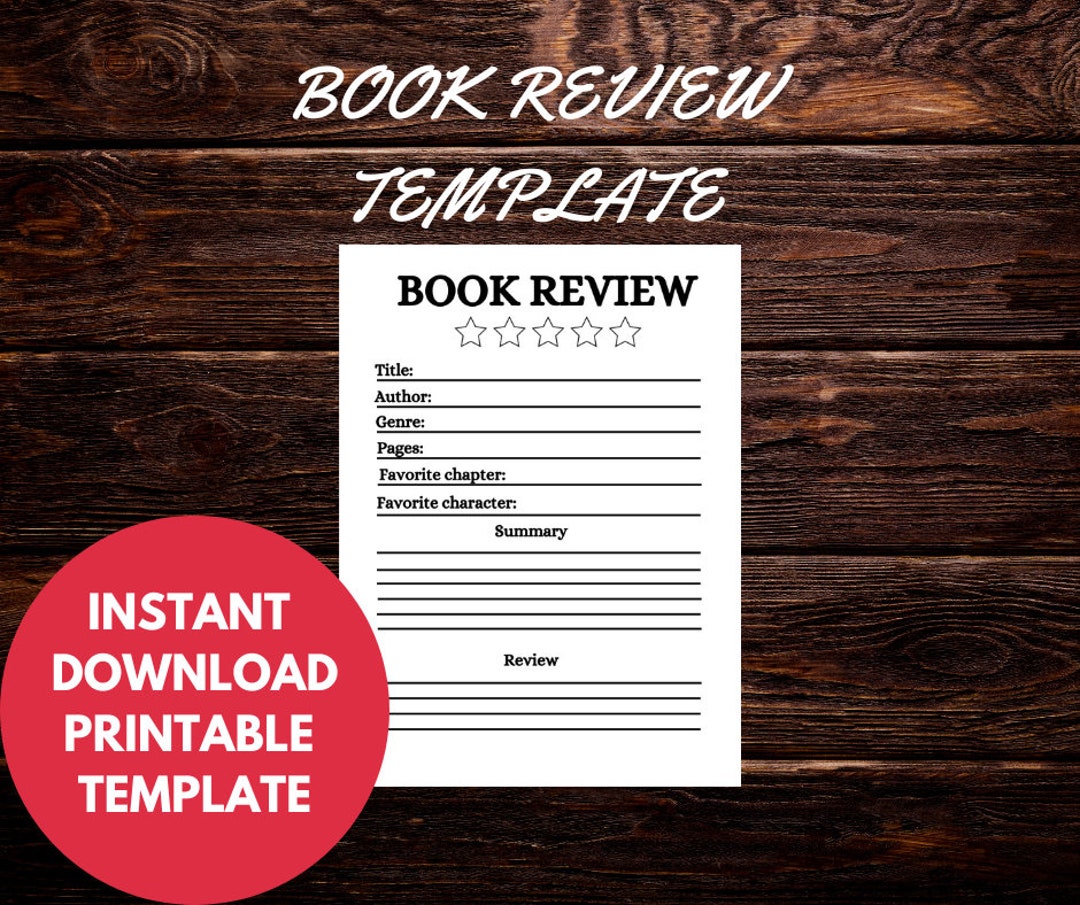 Book Review Template, Simple Book Review Printable, Letter Template ...