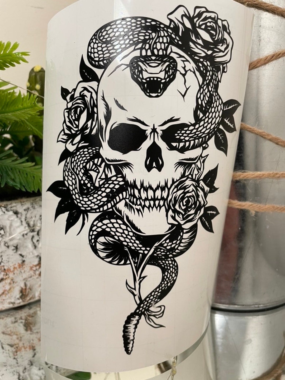 Snake , Skull , Rose Decal - Etsy