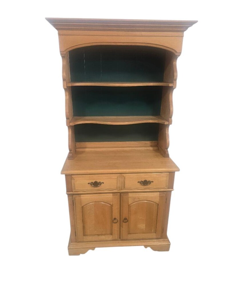 Vintage Maple Wood Hutch | Farmhouse Kitchen Cabinet | Rustic Country ...