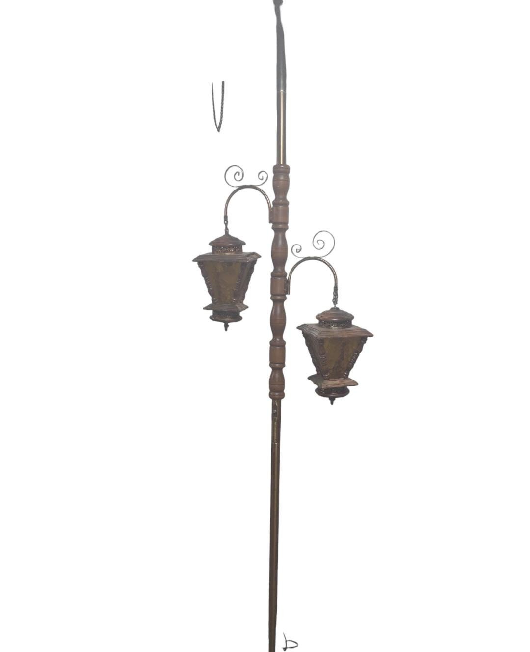 Tension Pole Floor Lamp Mid-century Amber - Etsy