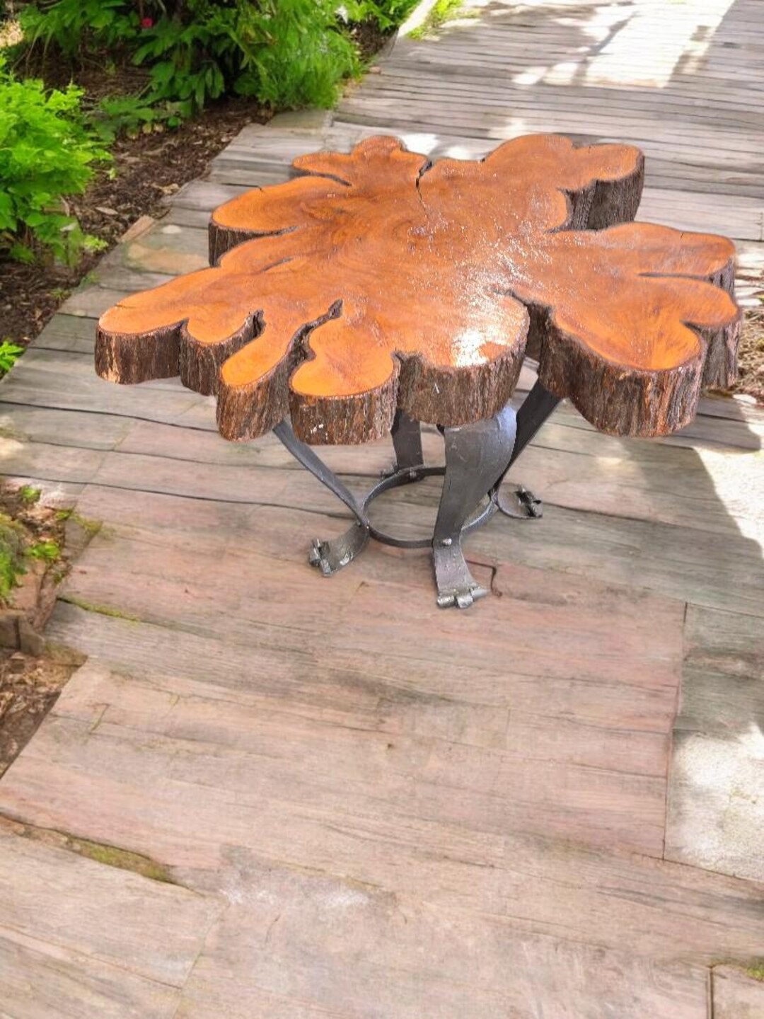 Cross Sectioned Tree Trunk Side Table - Etsy