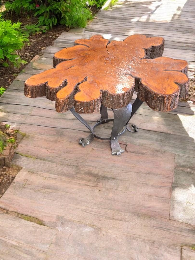 Cross Sectioned Tree Trunk Side Table - Etsy