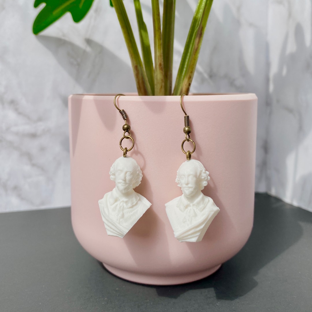 Shakespeare Earrings | 3D Printed Earrings | Detailed Earrings ...