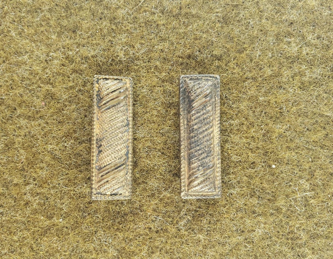 WW1 US Military 2nd Lt. Gold Army Officer Shoulder Ranks (WWI, AEF ...