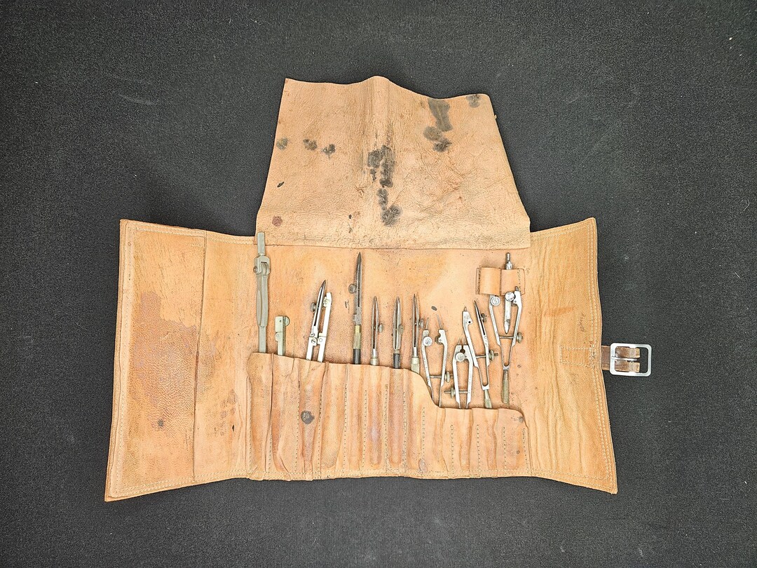 WW2 British Military Map Reading Tool Kit Leather Case WWII, Army ...