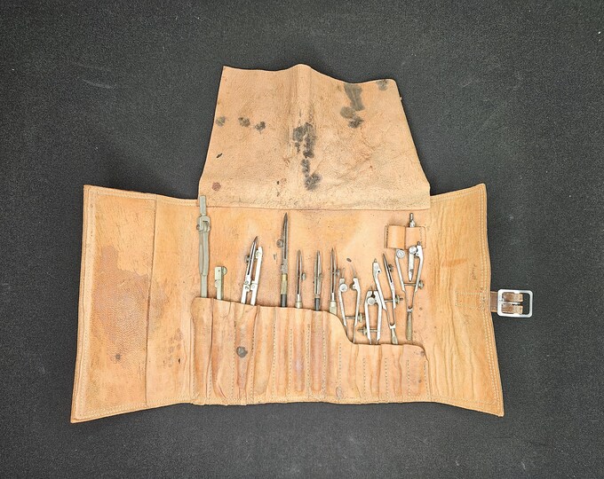 WW2 British Military Map Reading Tool Kit Leather Case (WWII, Army ...