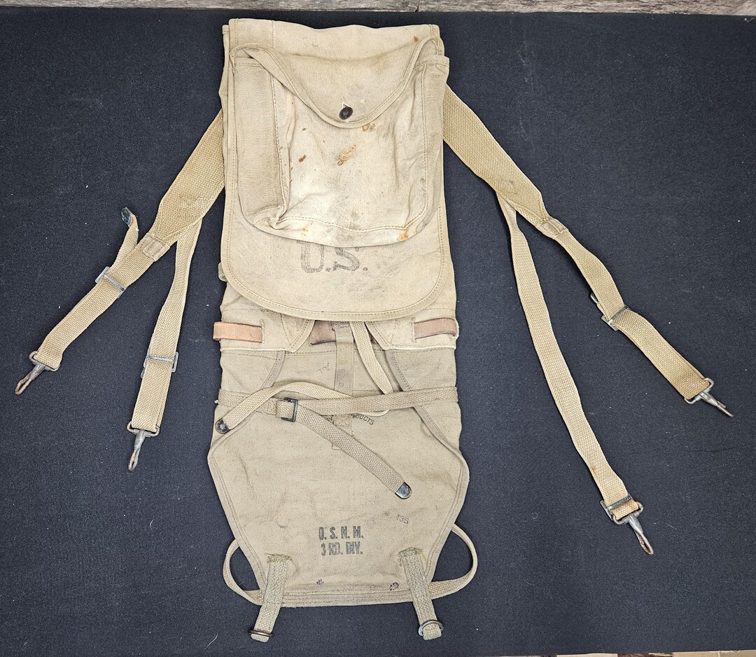 WW1 US Army M1910 Haversack Pack 3rd Division (field Gear, Canvas, Khaki, Military, WWI, Great ...