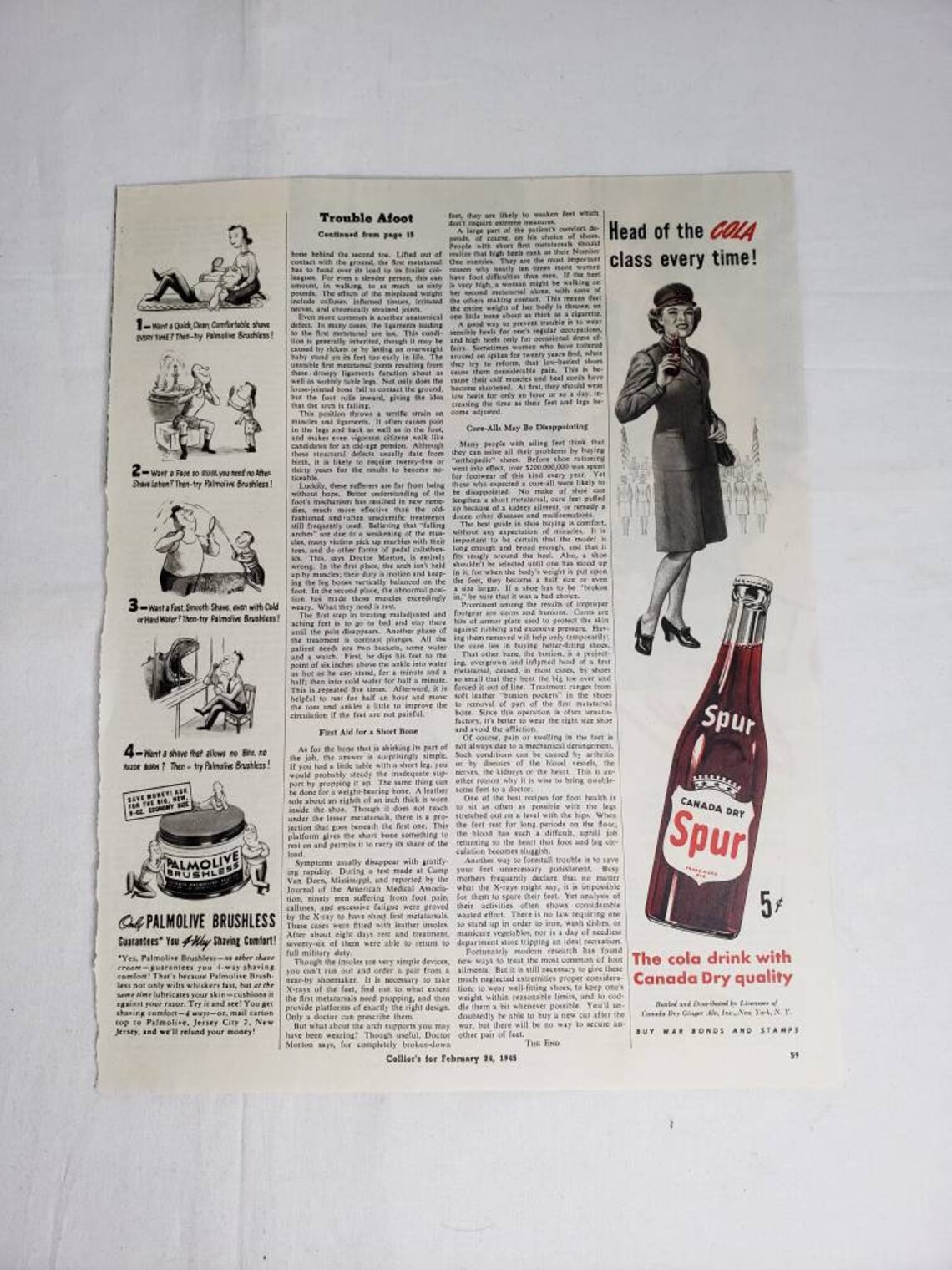WW2 Magazine Military Advertisement Paper Canada Dry Spur Cola USMC ...