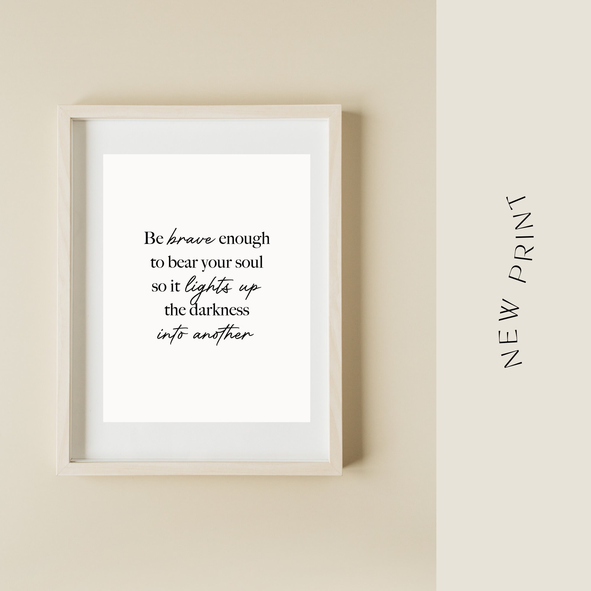 Be Brave Enough, Printable Wall Art, Quote Print, Motivational Wall Art ...