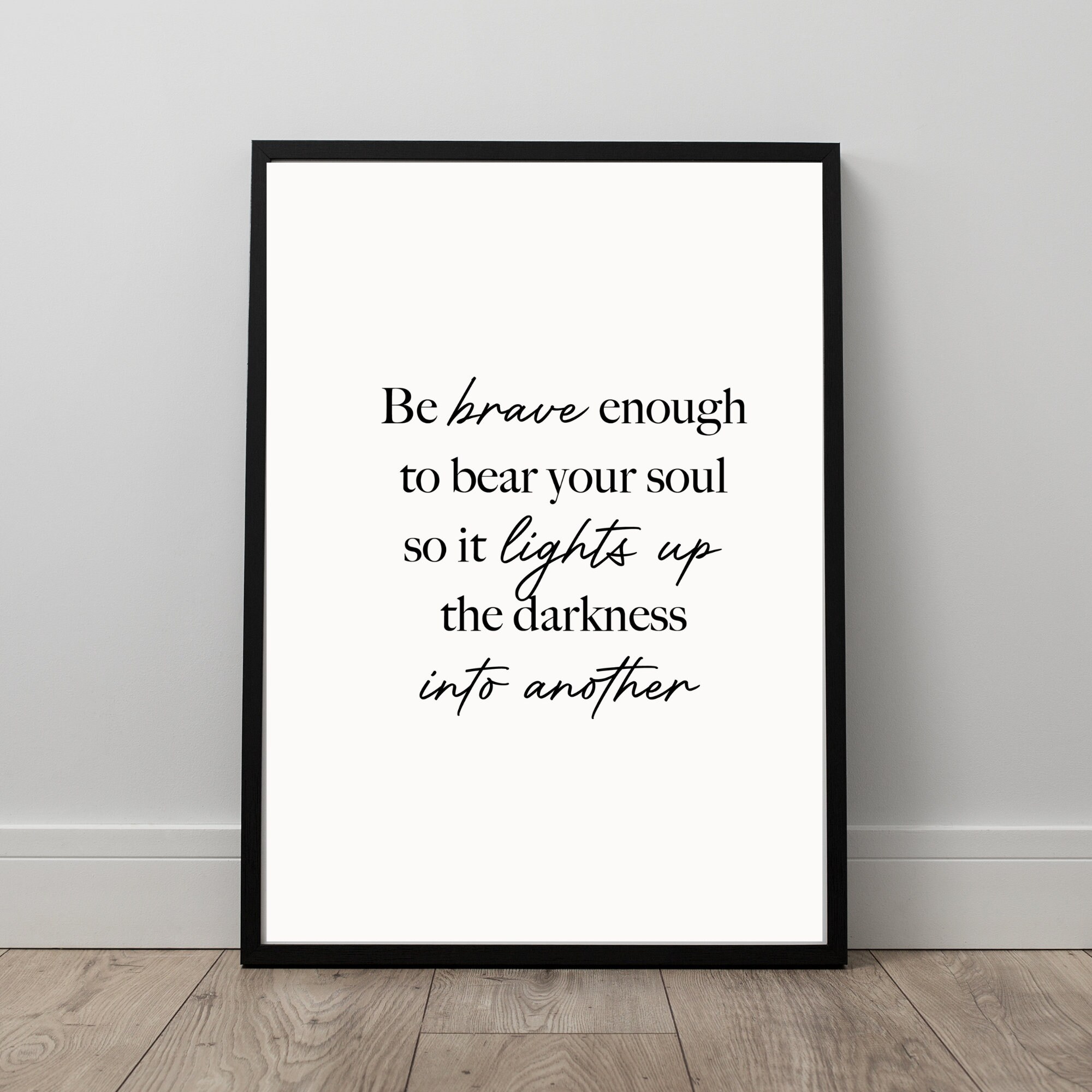 Be Brave Enough, Printable Wall Art, Quote Print, Motivational Wall Art ...