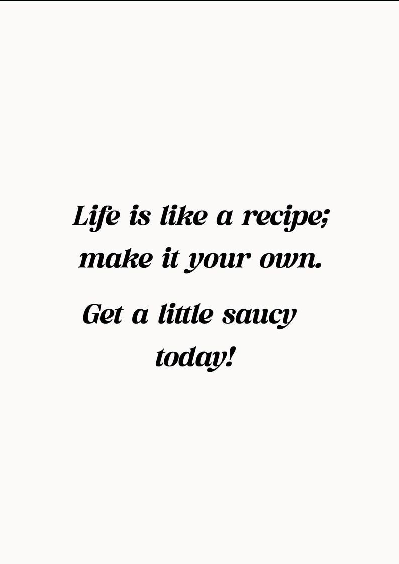 Life is Like A Recipe, Typography Prints, Motivational Quotes ...