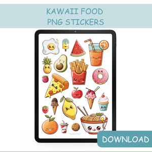 20 Kawaii Cute Food Stickers PNG Stickers Digital Sticker Art Sweet ...