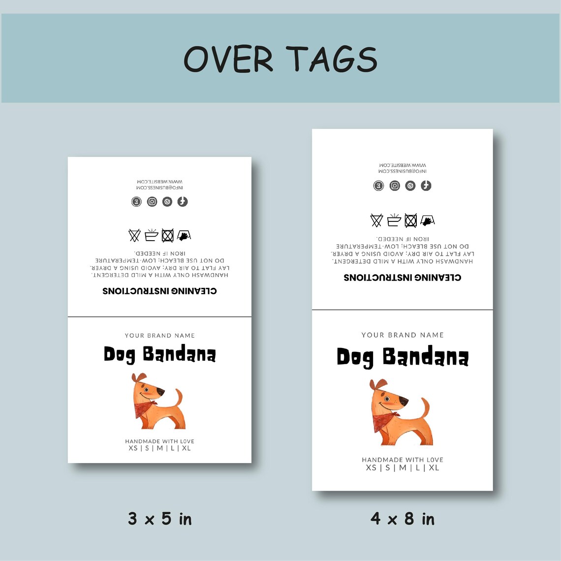 Printable Dog Bandana Label Template | Wrap Labels, Tie Tags & Over ...