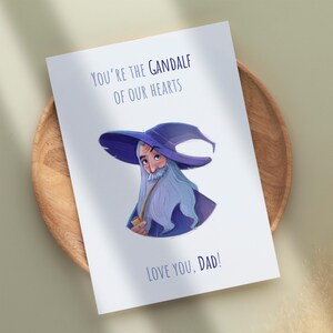 Printable Father's Day Card | Funny Wizard Card for Dad | Magic Fantasy ...