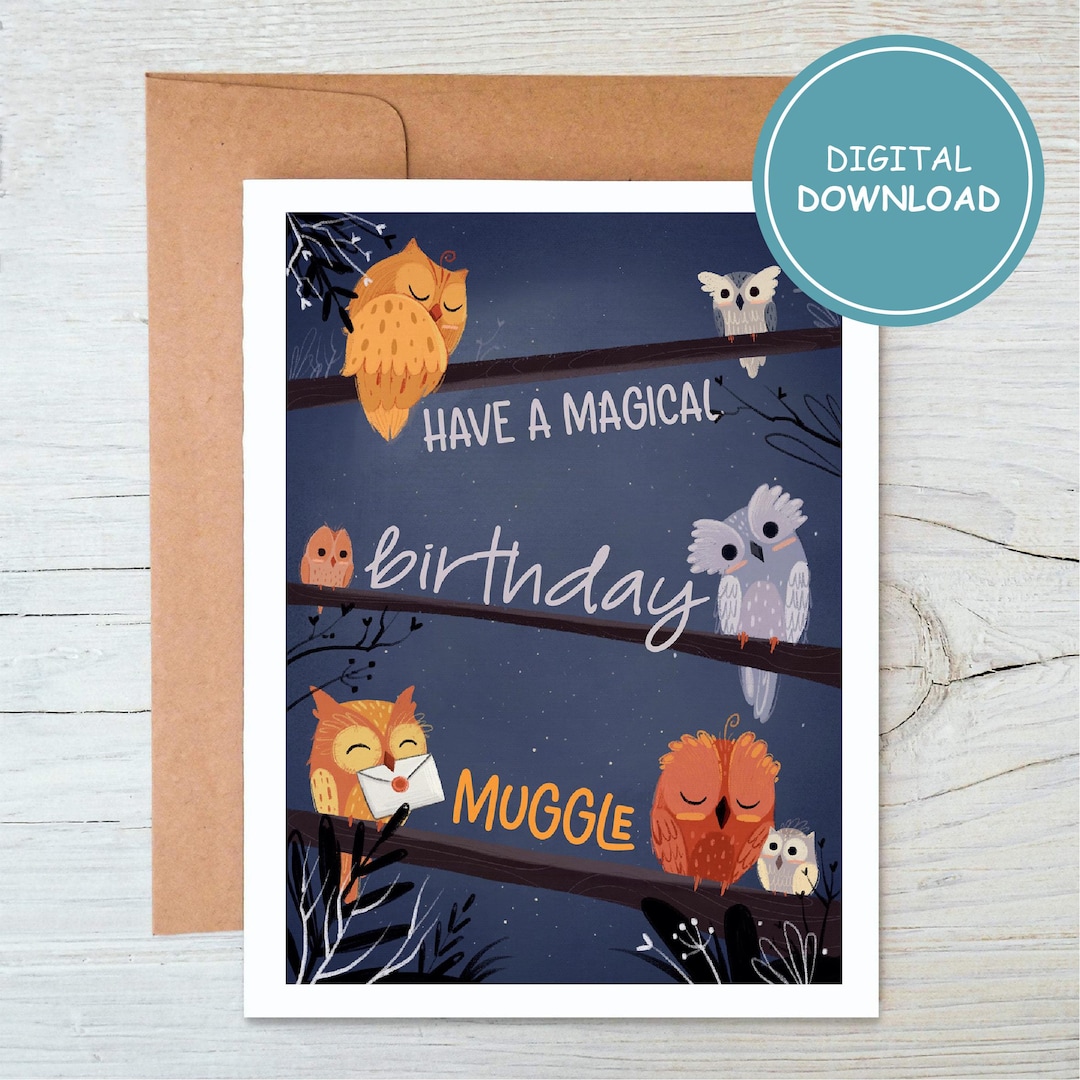 Printable Fantasy Greeting Card - Have A Magical Birthday - Magical ...