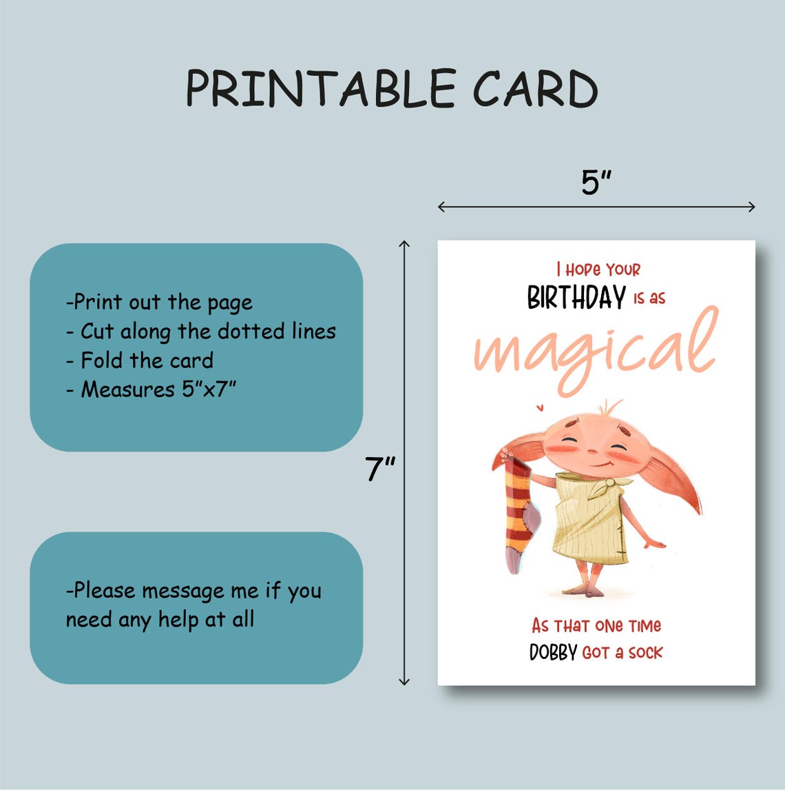 Printable Greeting Card , Printable Birthday Card, Happy Birthday Card ...