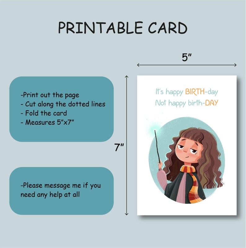 Magical Birthday Greeting Card, Printable Magic Card, Happy Birthday ...