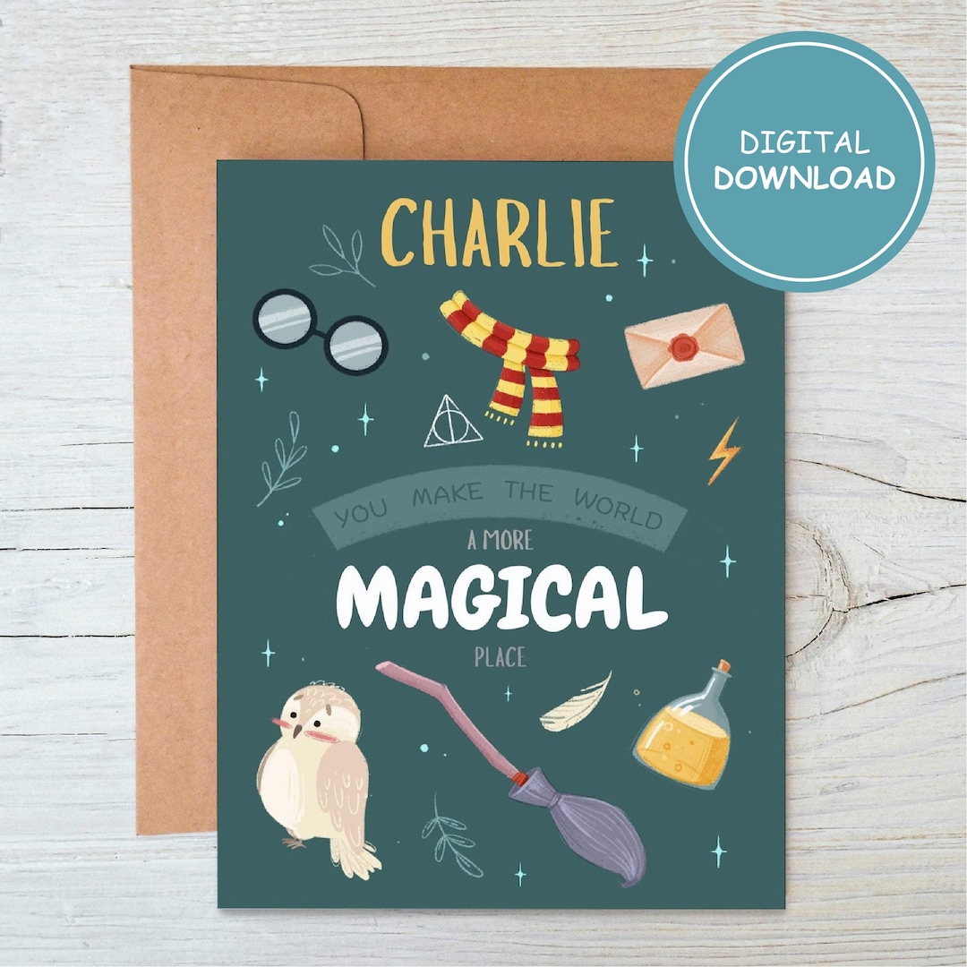Editable Birthday Card | Wizard School Theme | Magical School Birthday ...