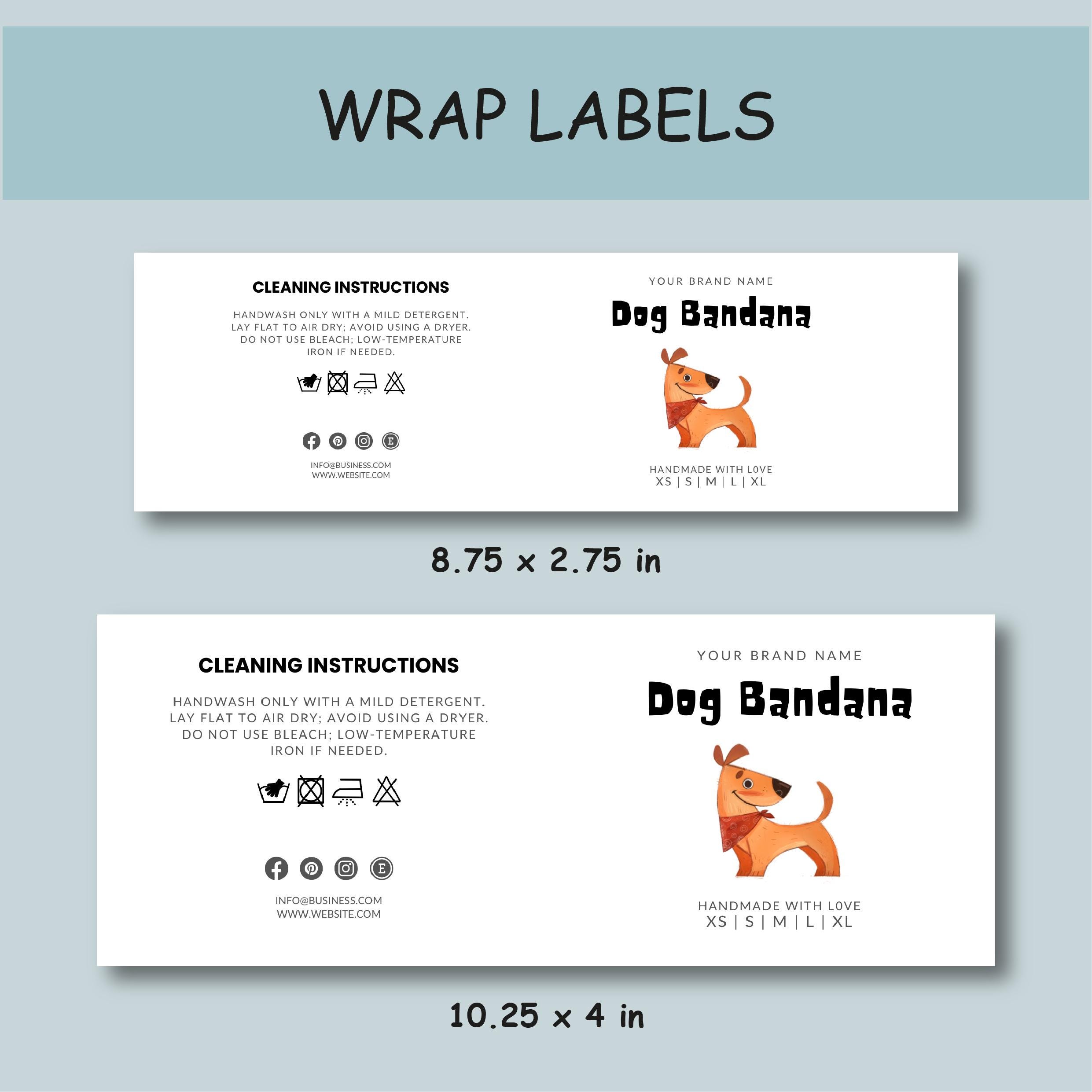 Printable Dog Bandana Label Template | Wrap Labels, Tie Tags & Over ...