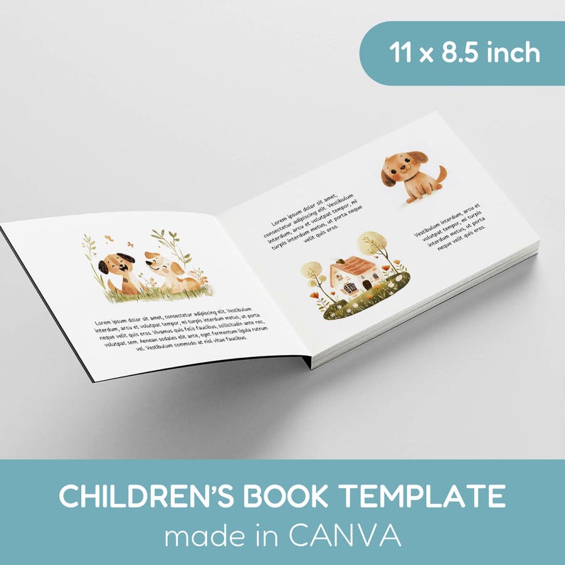 Picture Book Template 11"x8.5" – Editable Landscape Children’s Book ...