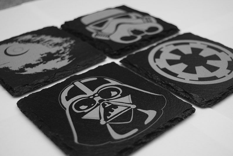 Star Wars Inspired Slate Coaster Set the Dark Side Set Great - Etsy