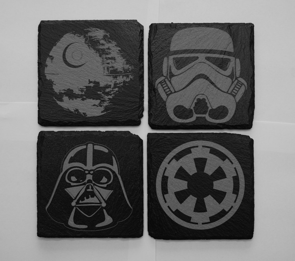 Star Wars Inspired Slate Coaster Set the Dark Side Set Great - Etsy