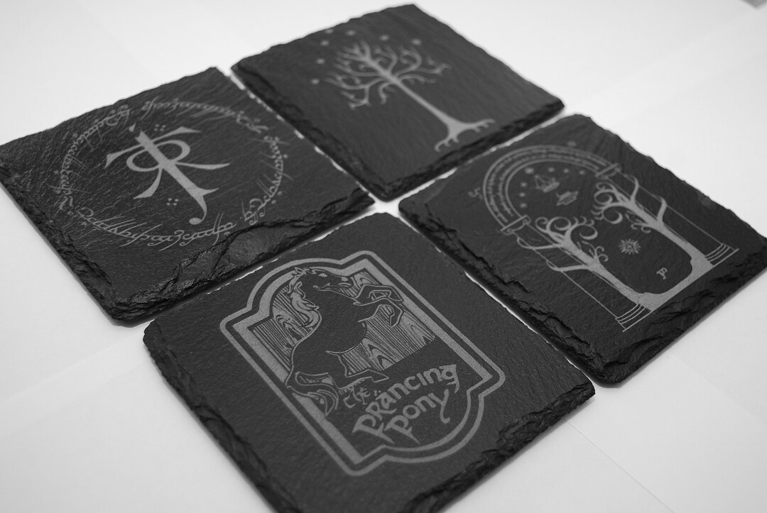 LOTR Inspired Slate Coaster Set, Great Gift Idea for Lord of the Rings ...
