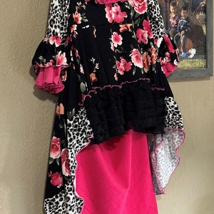 Girls Snow Leopard Ruffle Top - Etsy