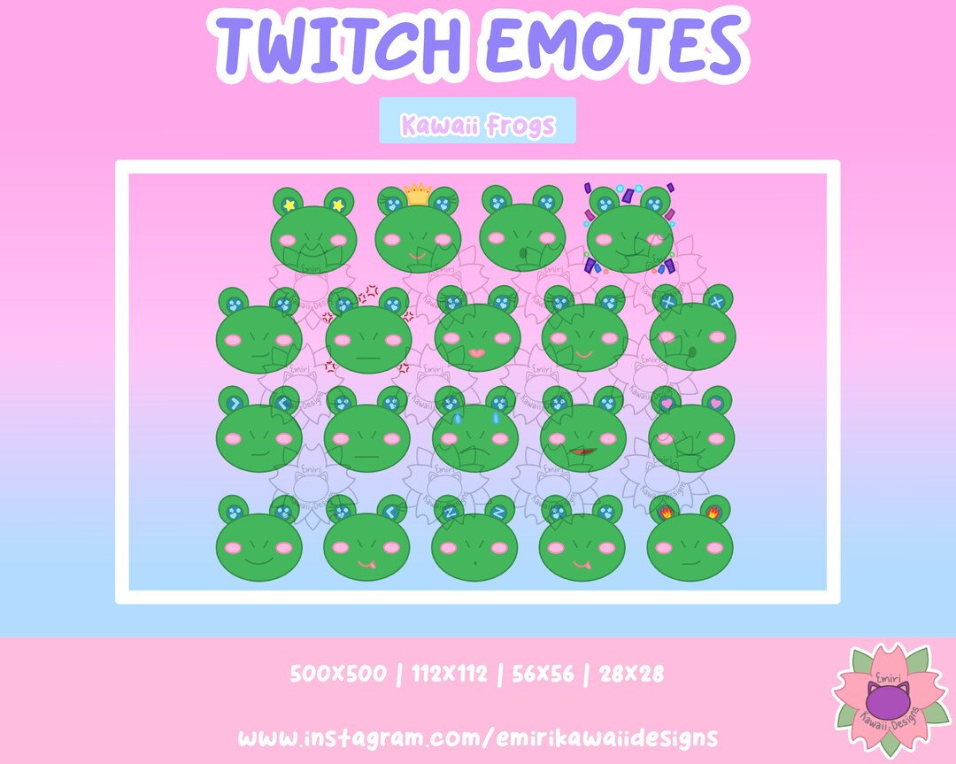 Buy Kawaii Frogs Emotes Twitch, Discord, Youtube Digital Download ...