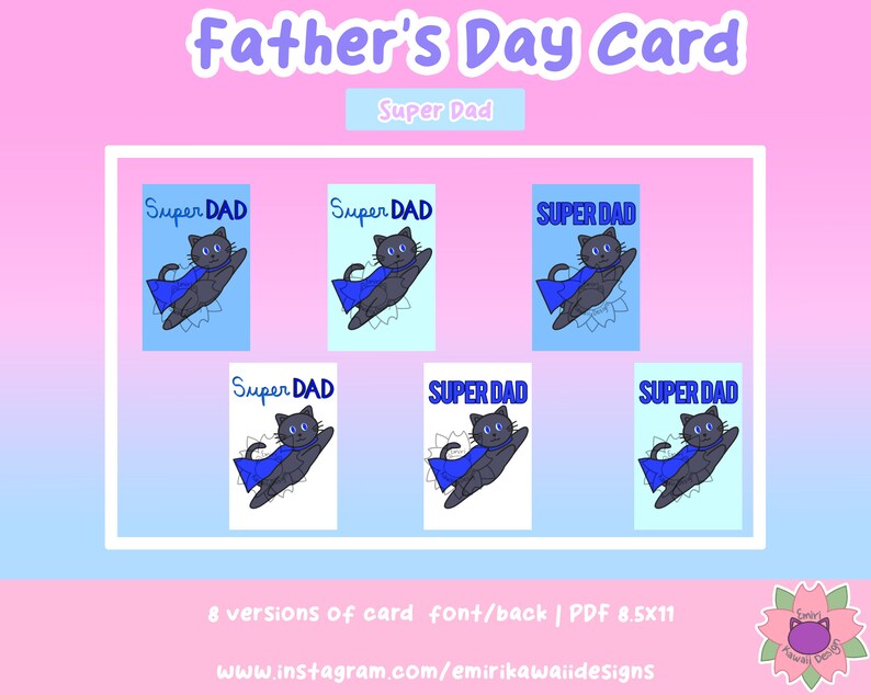 Super Dad Father's Day Digital Card Digital Download Printable - Etsy