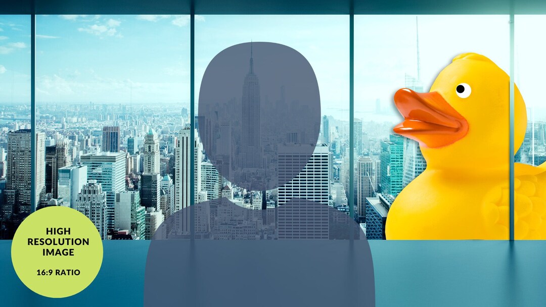 Office Background in Skyscraper With Giant Rubber Duck , Virtual ...