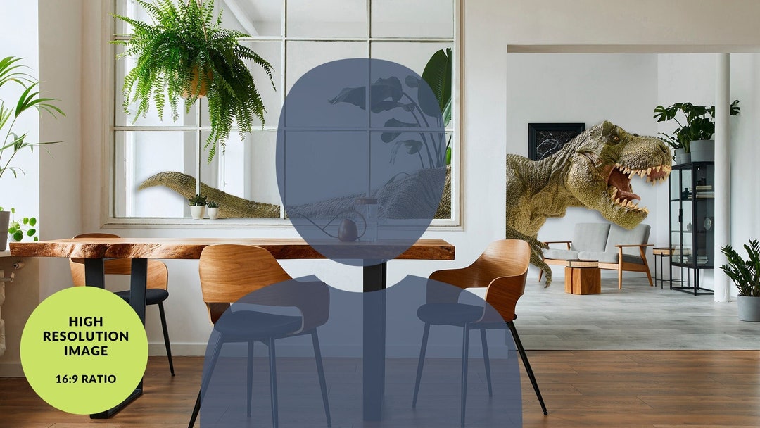 Home Office Background With Dinosaur, Virtual Background for Zoom ...