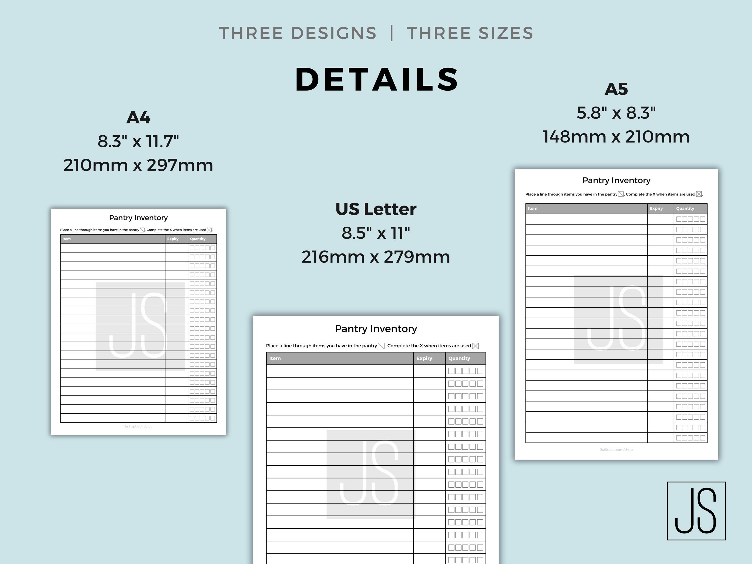 Pantry Inventory Printable Tracker | Inventory Printable PDF | Instant ...