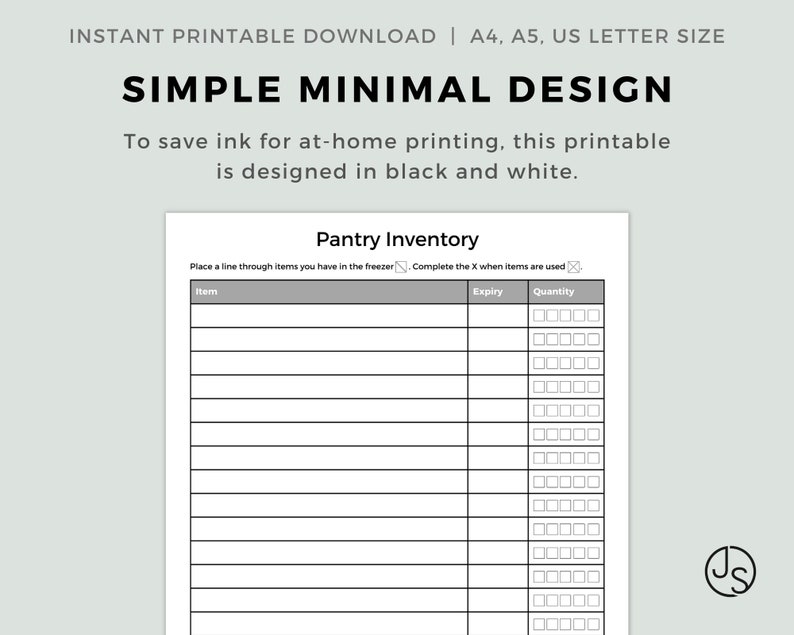 Pantry Inventory Printable Tracker Inventory Printable PDF Instant ...