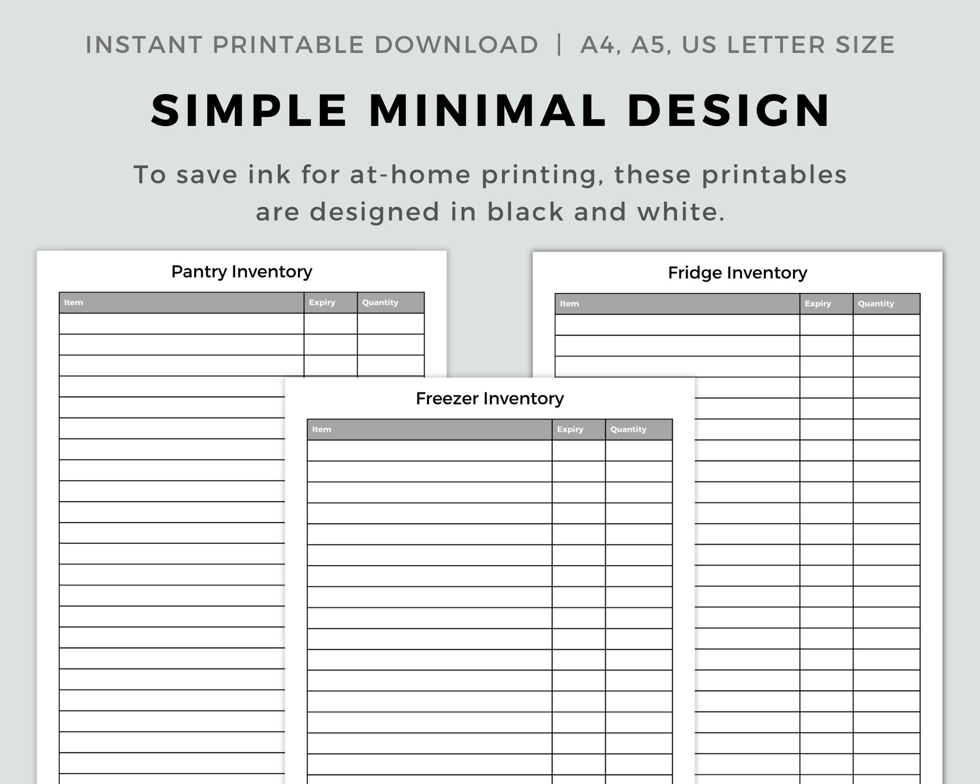Kitchen Inventory Printable Tracker Inventory Printable PDF Instant ...
