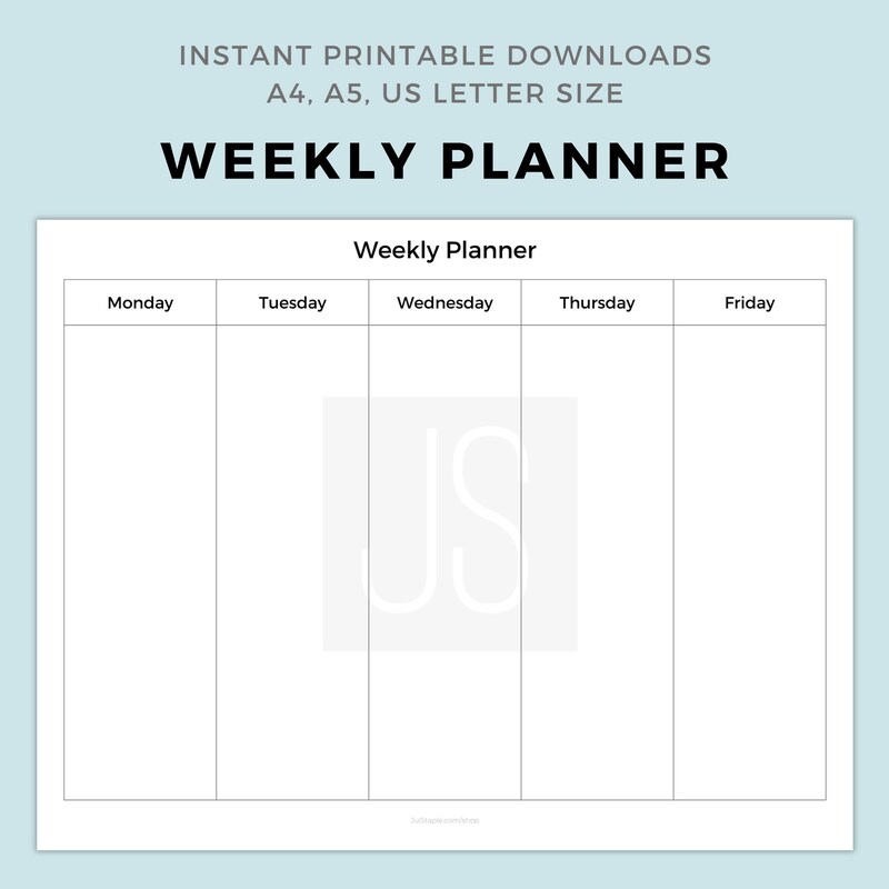 Weekly Work Planner - Etsy