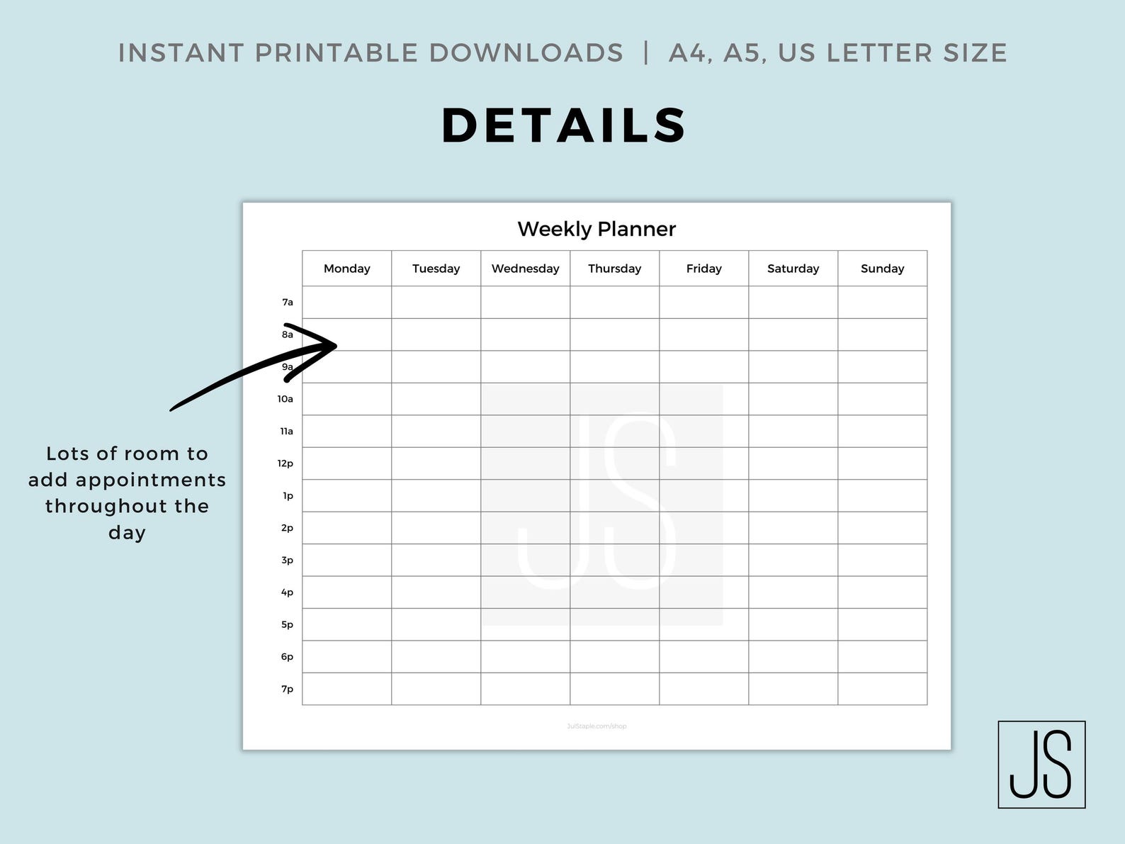 Weekly Planner Printable | Weekly Planning Printable PDF | Instant ...