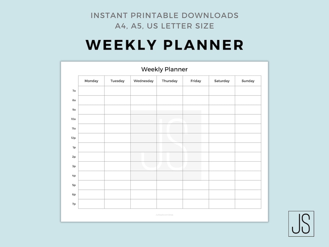 Weekly Planner Printable | Weekly Planning Printable PDF | Instant ...