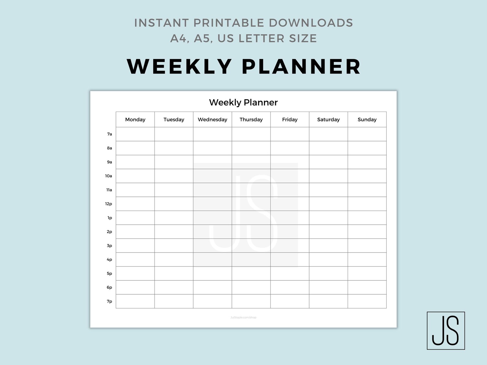 Weekly Planner Printable Weekly Planning Printable PDF Instant Download ...