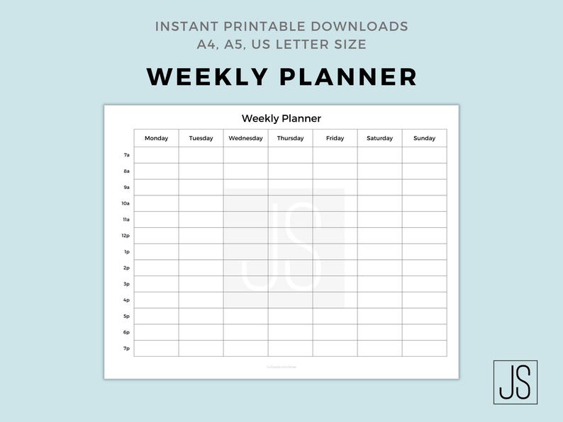 Weekly Planner Printable | Weekly Planning Printable PDF | Instant ...